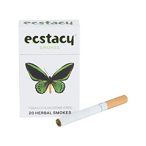 Ecstacy Herbal Cigarettes | Nicotine Free Cigarettes | 1 Pack(20single) of Tobacco Free Smokes (White)