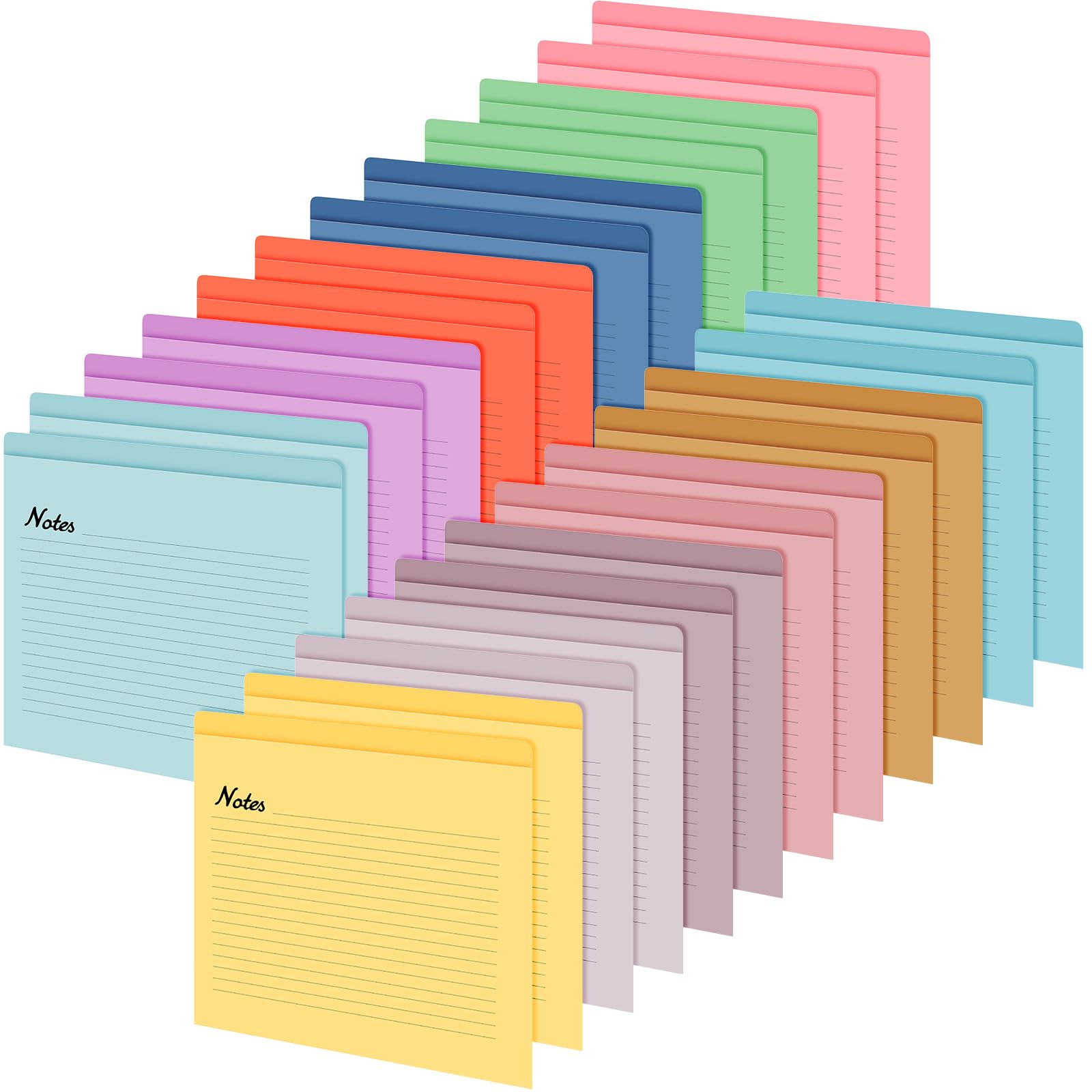 Fainne 24 Pcs Pocket File Folders Manila File Folder Jacket Letter Size Flat File Jackets Reinforced Straight Colored No Expansion File Folder Document Organizer for Job Project(Narrow Style)