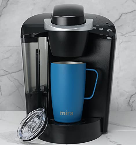 MIRA 18 oz Insulated Coffee Mug - Stainless Steel Travel Cup with Easy-Grip Handle - Car Cup Holder Compatible - Iris