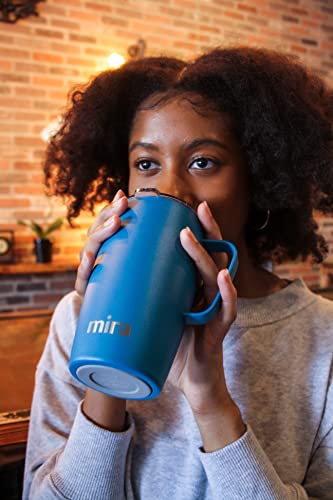 MIRA 18 oz Insulated Coffee Mug - Stainless Steel Travel Cup with Easy-Grip Handle - Car Cup Holder Compatible - Iris