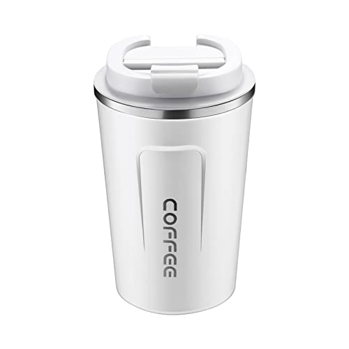Travel Coffee Mug, Stainless Steel Insulated Tumbler, 12oz Reusable Coffee Mug with Lid, Christmas Gifts for Women Men, Stocking Stuffers, Coffee Cup for Home Office Outdoor Sport Water Bottle.…