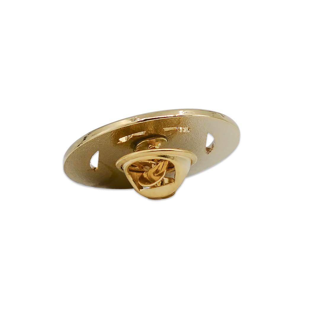 Square & Compass with Double Column Round Masonic Lapel Pin - [Blue & Gold][1'' Diameter]