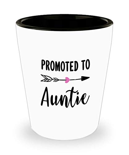 Pregnancy Announcement Funny Idea For New Aunt Promoted To Auntie Unique Shot Glass 1.4 Oz Birthday Stocking Stuffer