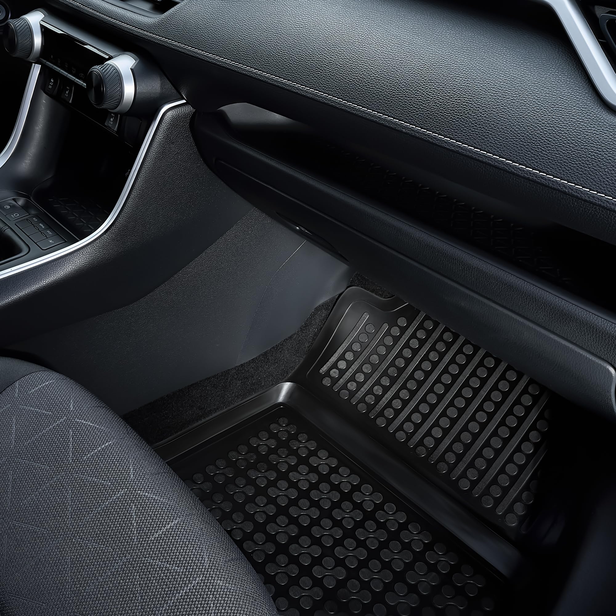 Rezaw-Plast Car Mats for 2002-2012 Mini Cooper One Floor Mats All Weather Custom Fit Tailored Anti Slip All Season Floor Liners Set Black (14-24 Mini Cooper S Floor Mats & Cargo Mat)