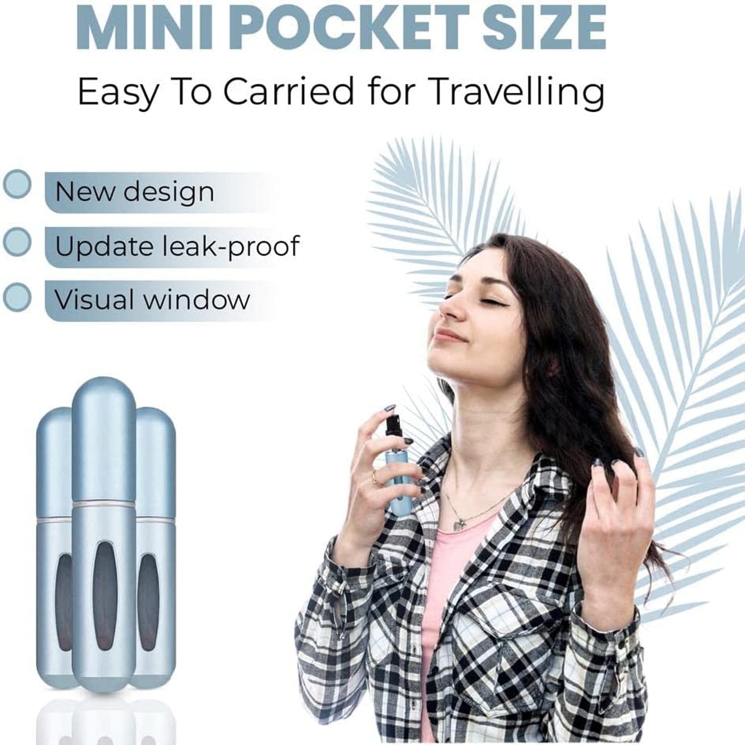 VIGOR PATH Portable Mini Refillable Perfume/Cologne Atomizer Bottle - great for travel, parties and events - Travel & toiletry accessory great for both men and women - 5ml/0.2oz (Gold - Pack of 2)