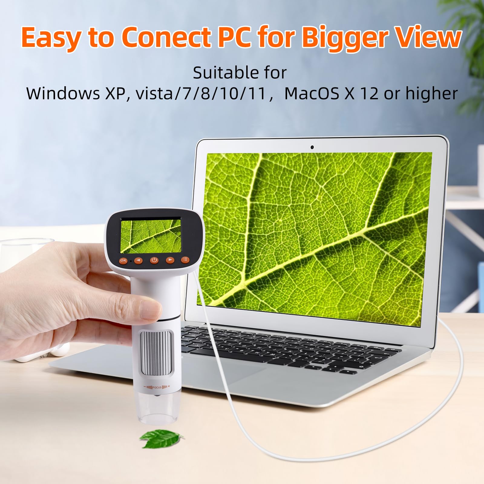 Koolertron 2 inch Handheld Digital Microscope with LCD Screen, Pocket Microscope with 32G Card for Kids and Adults,50x-1000x Magnification HD Magnifier for Coin/Circuit Board/Observation