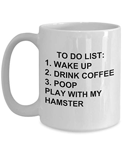 Hamster Mug for Animal Lovers To Do List Funny Coffee Mug Tea Cup Gag Mug for Men Women