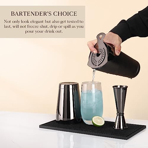 Jettory Boston Shaker - Premium 18 oz & 28 oz Weighted Cocktail Shaker - Professional Boston Shakers Set For Bartenders - Bar Shaker Made from Stainless Steel 304 - Bar Tool (Black)