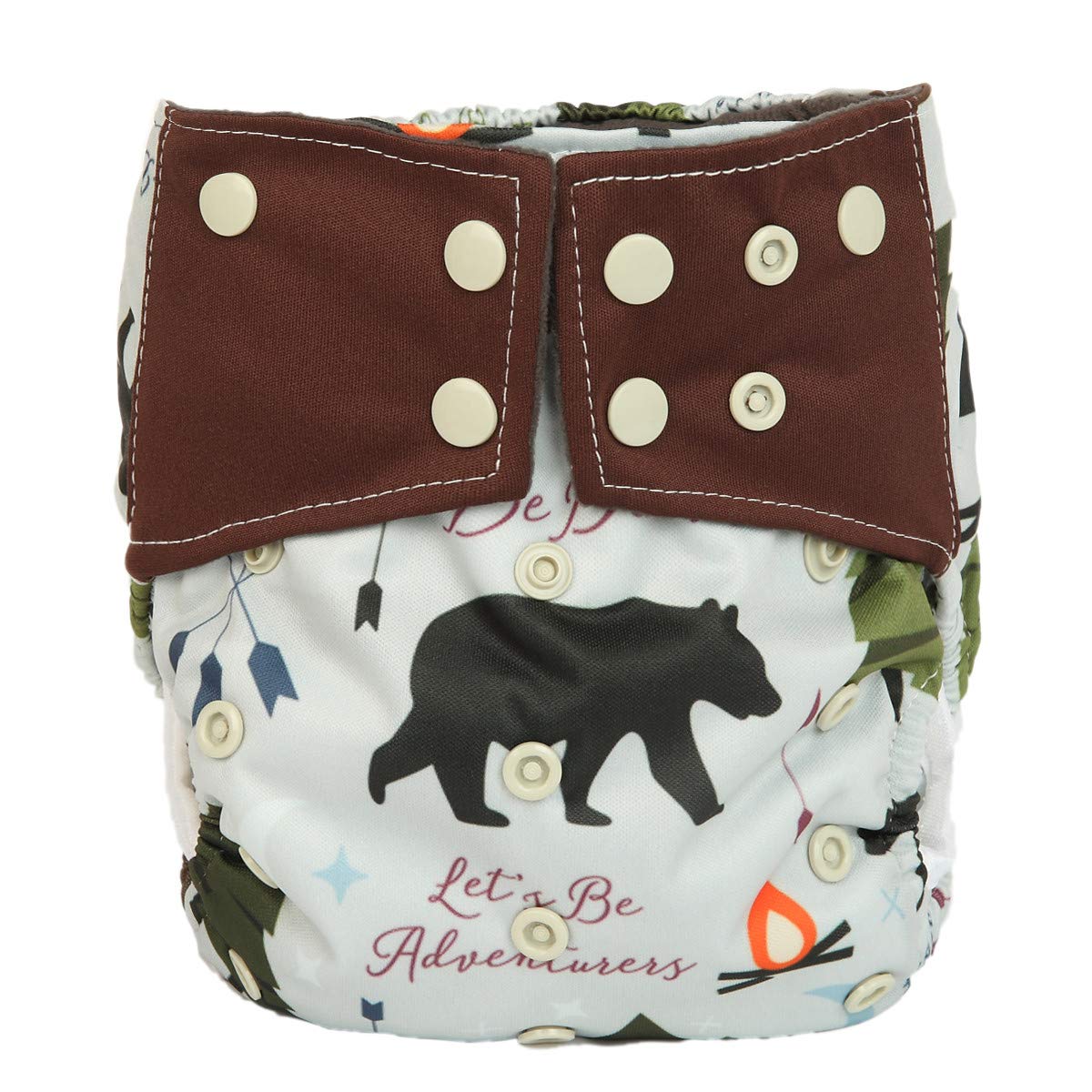 Sigzagor 3 AIll in One Cloth Diapers Nappies for Night AIO Sewn in Insert Reusable Washable (Arrow Pineapple Pack)