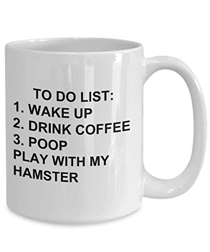 Hamster Mug for Animal Lovers To Do List Funny Coffee Mug Tea Cup Gag Mug for Men Women
