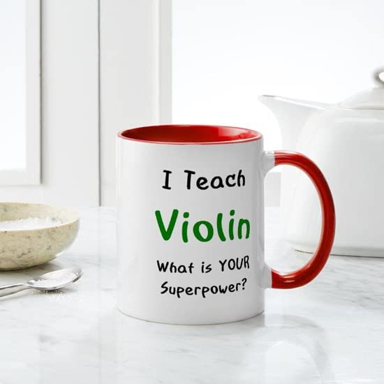 CafePress Teach Violin Mug Mugs Ceramic Coffee Mug, Tea Cup 11 oz
