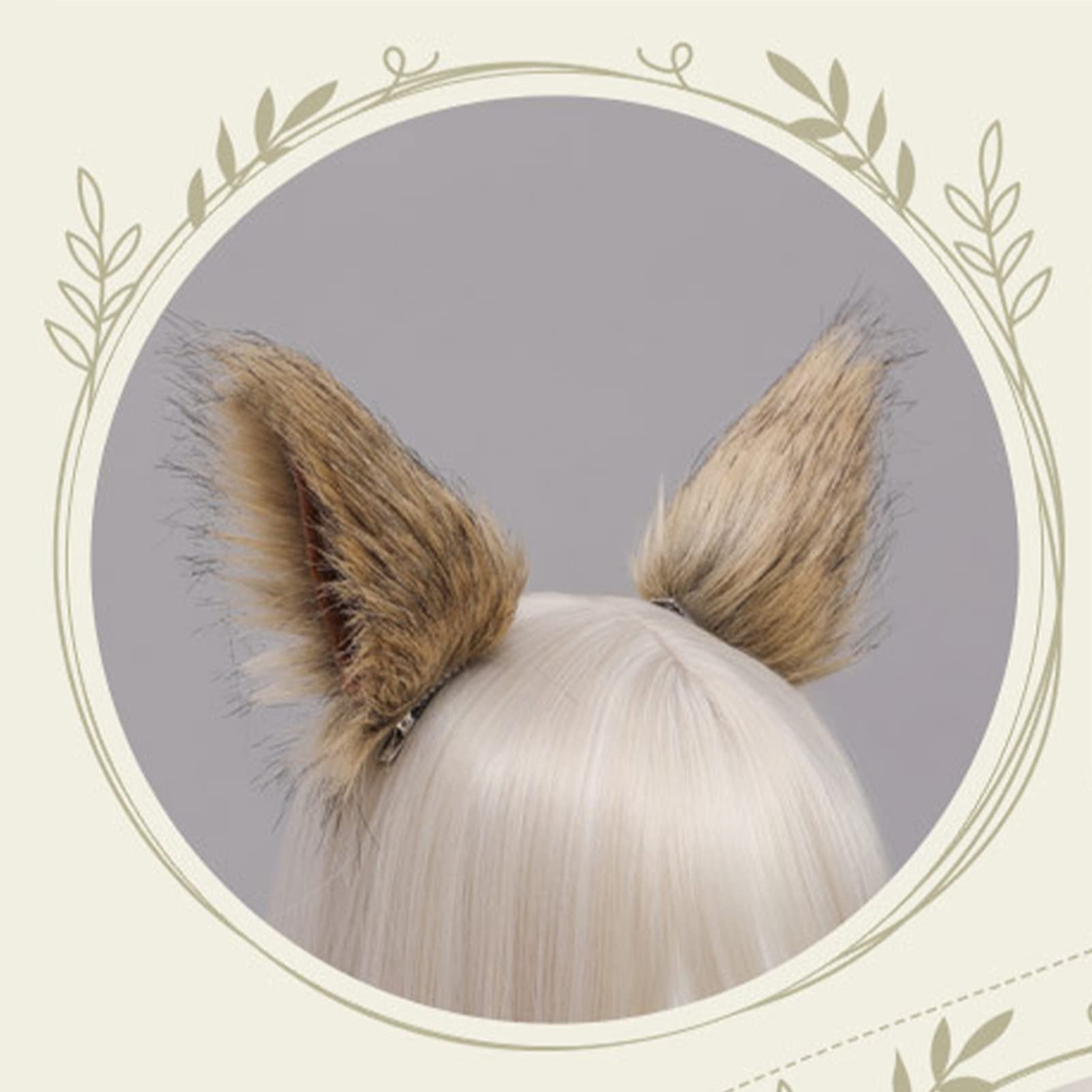 Song Qing Party Cosplay Costume Fox Ears Faux Fur Hair Hoop Headband + Tail Set