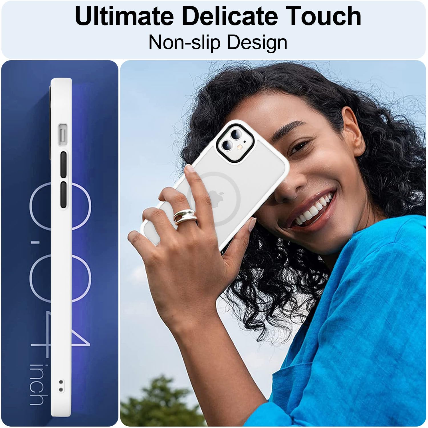 MOCCA Strong Magnetic for iPhone 12 Case/iPhone 12 Pro Case, [Compatible with Magsafe][Mil-Grade Drop Protection] Slim Shockproof Translucent Protective Phone Case for iPhone 12/12 Pro, Frosted White