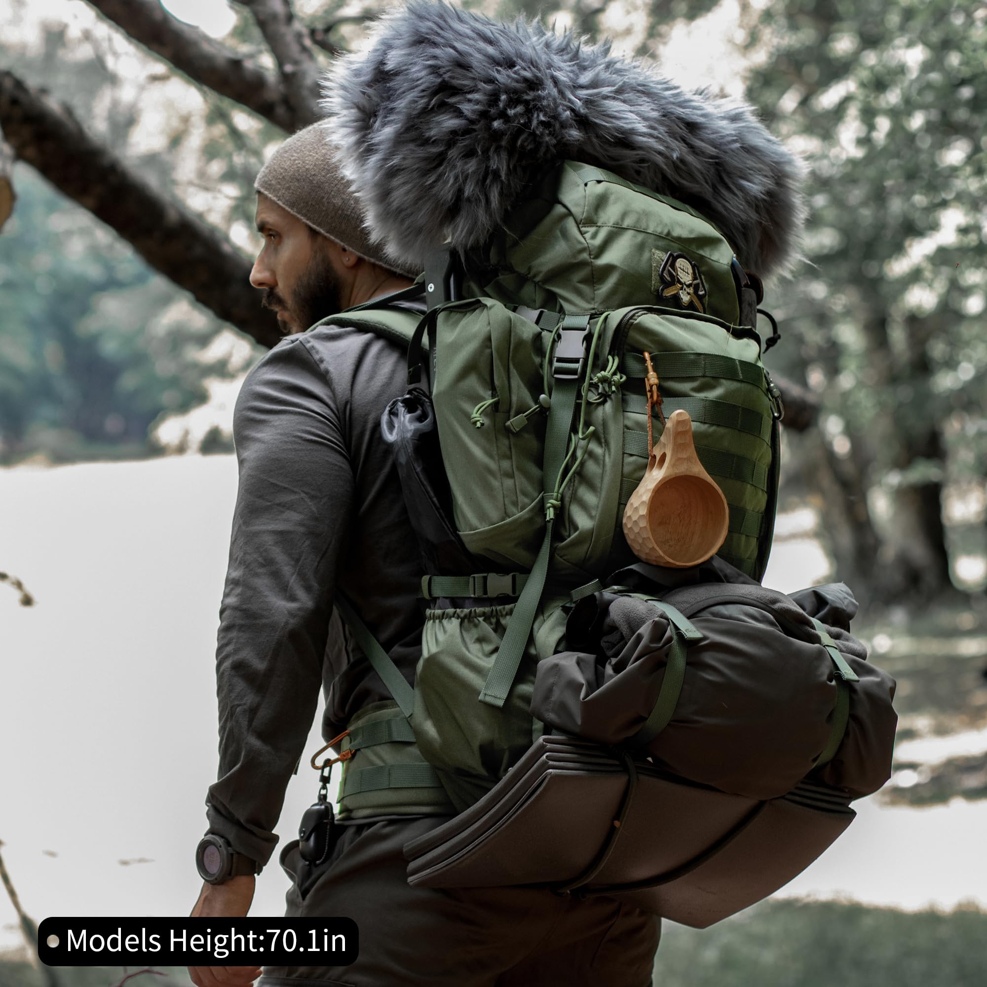 Mardingtop 60L Military Internal Frame Backpack for Hiking,Camping,Hunting,Rucksack Backpack with Rain Cover