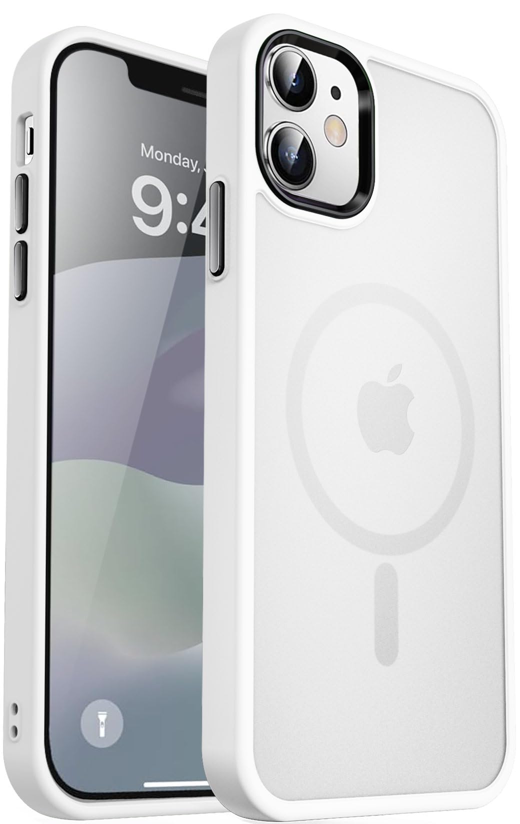 MOCCA Strong Magnetic for iPhone 12 Case/iPhone 12 Pro Case, [Compatible with Magsafe][Mil-Grade Drop Protection] Slim Shockproof Translucent Protective Phone Case for iPhone 12/12 Pro, Frosted White