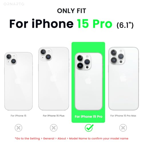 ORNARTO Compatible with iPhone 15 Pro Case 6.1", Liquid Silicone 3 Layers Full Covered Soft Gel Rubber Cover, Shockproof Protective Slim Phone Case with Anti-Scratch Microfiber Lining-White