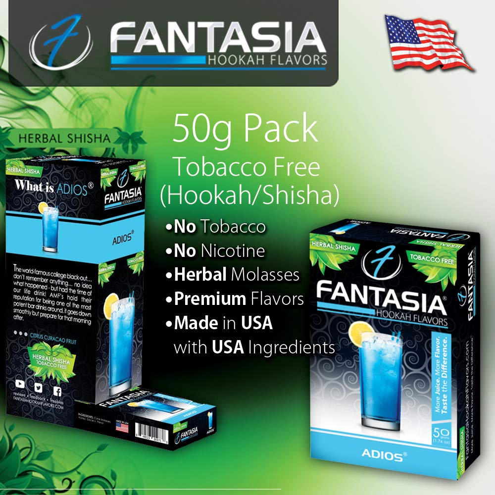 Fantasia Hookah Shisha Flavors, Tobacco & Nicotine Free — Berry Variety, 50-Gram (Pack of 5) B5
