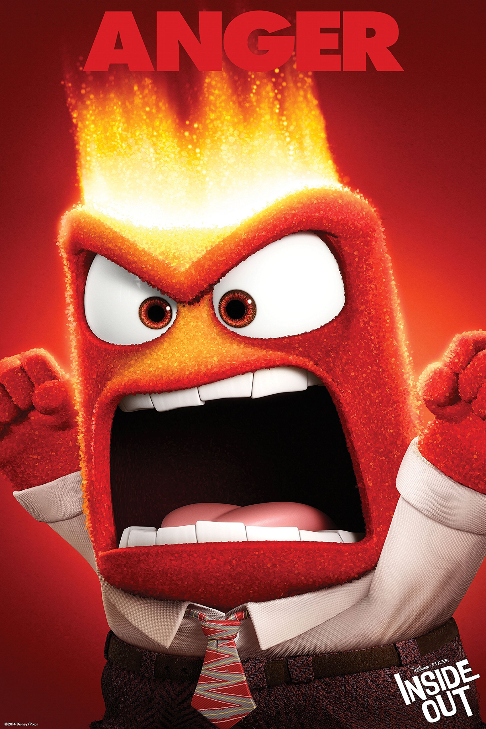 Anger - Inside Out Movie Poster 12 x 18, Glossy Finish (Thick): Joy, Fear, Anger, Disgust, Sadness