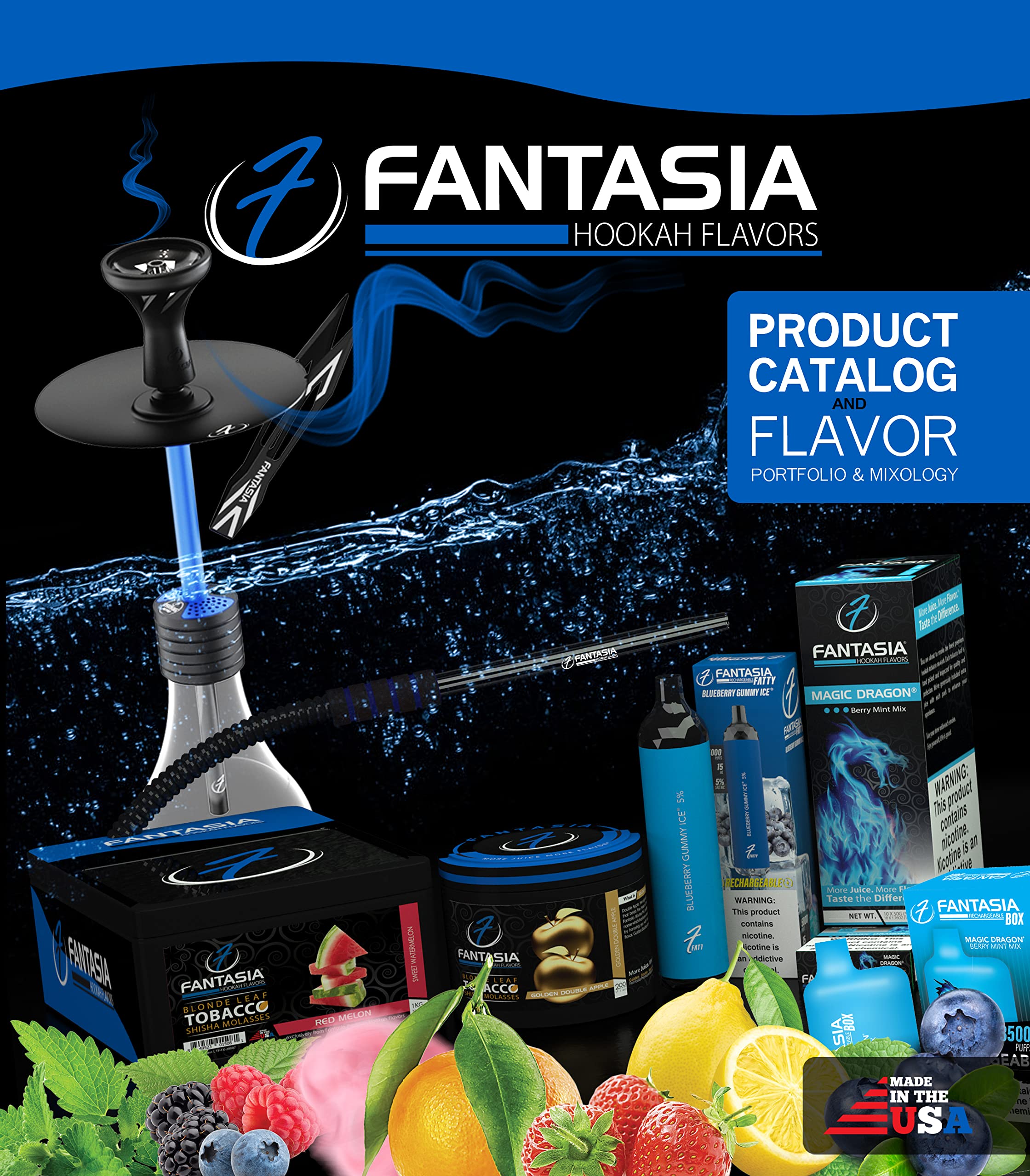 Fantasia Hookah Shisha Flavors, Tobacco & Nicotine Free — Berry Variety, 50-Gram (Pack of 5) B5