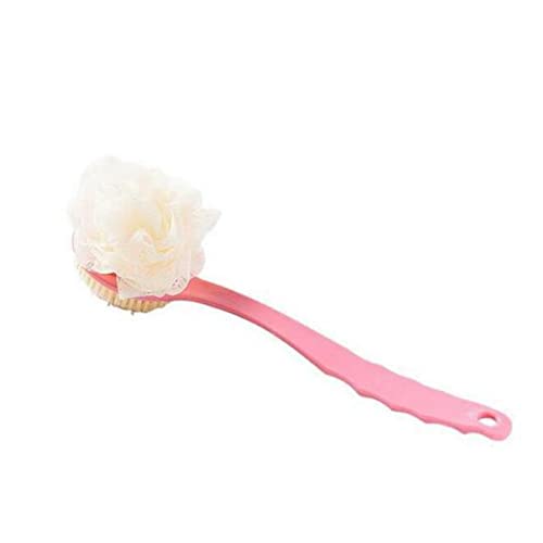 INGVY Dry Brushing Body Brush 3 Colors Double-Sided Bath Brush Bath Ball with Long-Handled Multifunctional Shower Brush Back Body Rubbing Exfoliating Brush (Size : Pink)