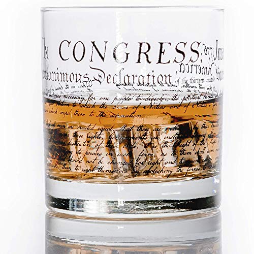 Lucky Shot United States Declaration Of Independence Whiskey Glasses | 11 oz. Tumblers | American US Patriotic Gift | Old Fashioned We The People Cocktail Glasses | Retirement Gifts For Men