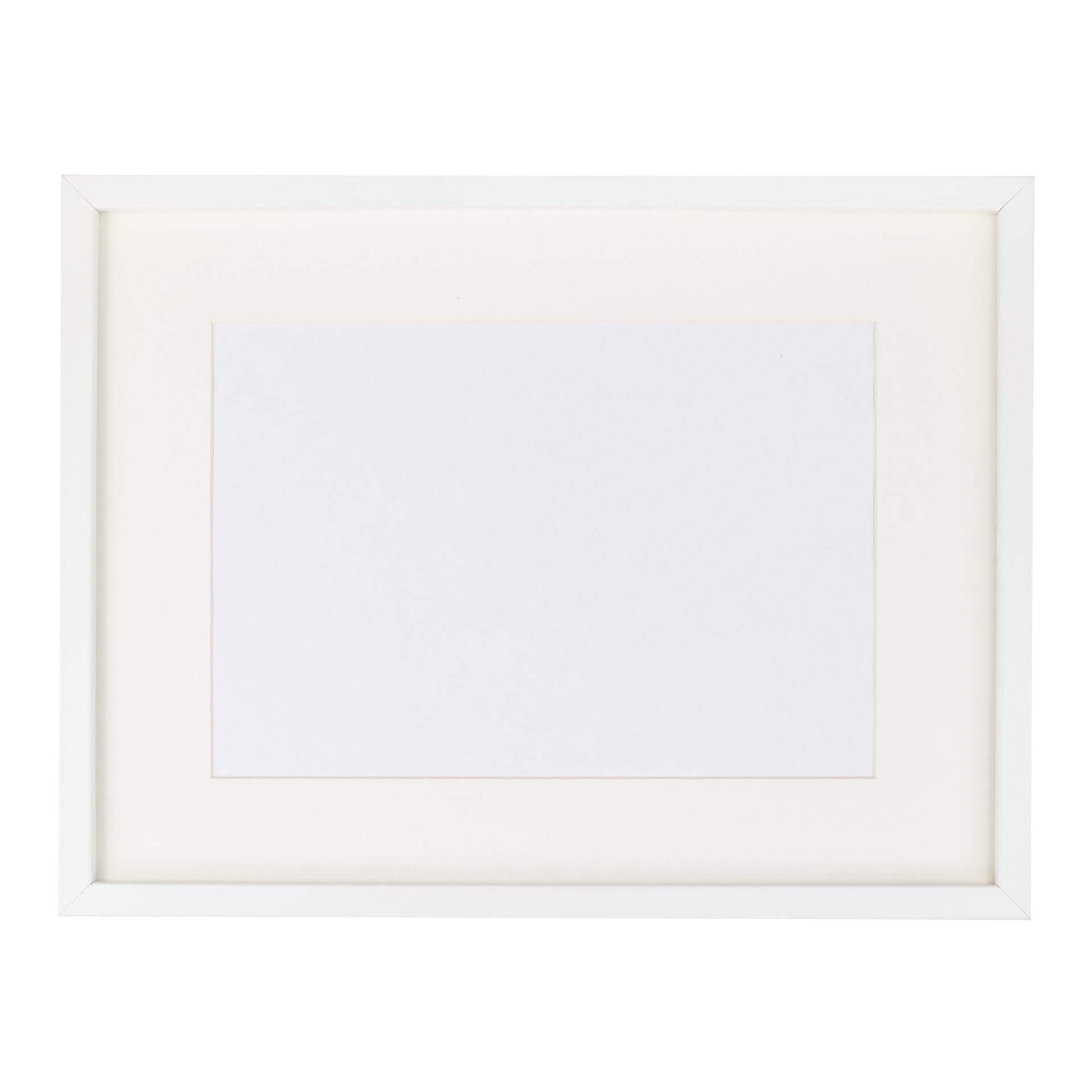 BD ART 12x16 White Picture Frame Made of Wood and High Definition Glass Display Pictures 8x12 with Mat or 12x16 Without Mat - Vertical and Horizontal Wall Mounting