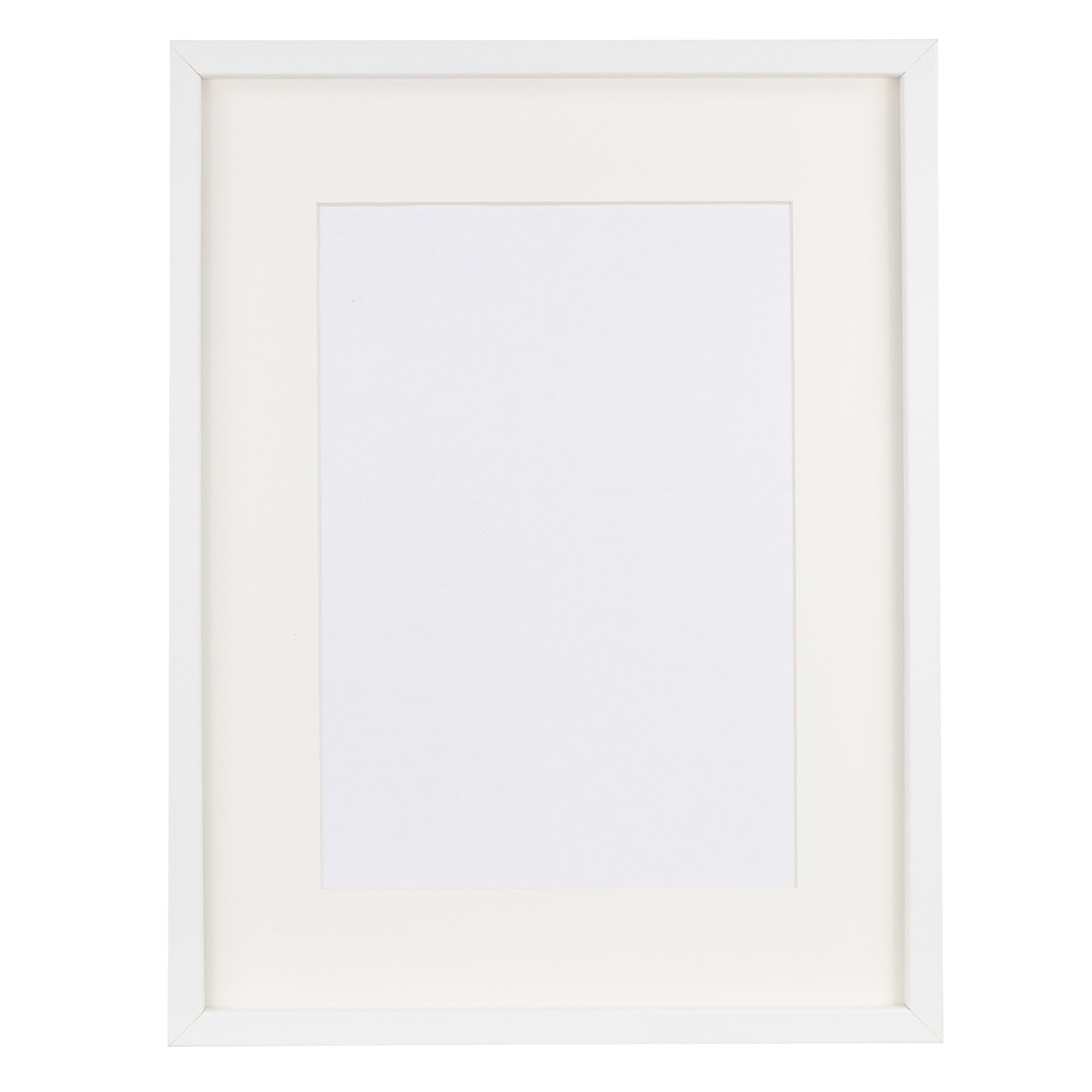 BD ART 12x16 White Picture Frame Made of Wood and High Definition Glass Display Pictures 8x12 with Mat or 12x16 Without Mat - Vertical and Horizontal Wall Mounting