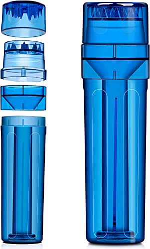 Herb Grinder Cone Loader Portable Cone Grinder, Transparent Herb Spice Grinder with Magnetic Top, Herb Storage Grind Pack All in One (Blue)