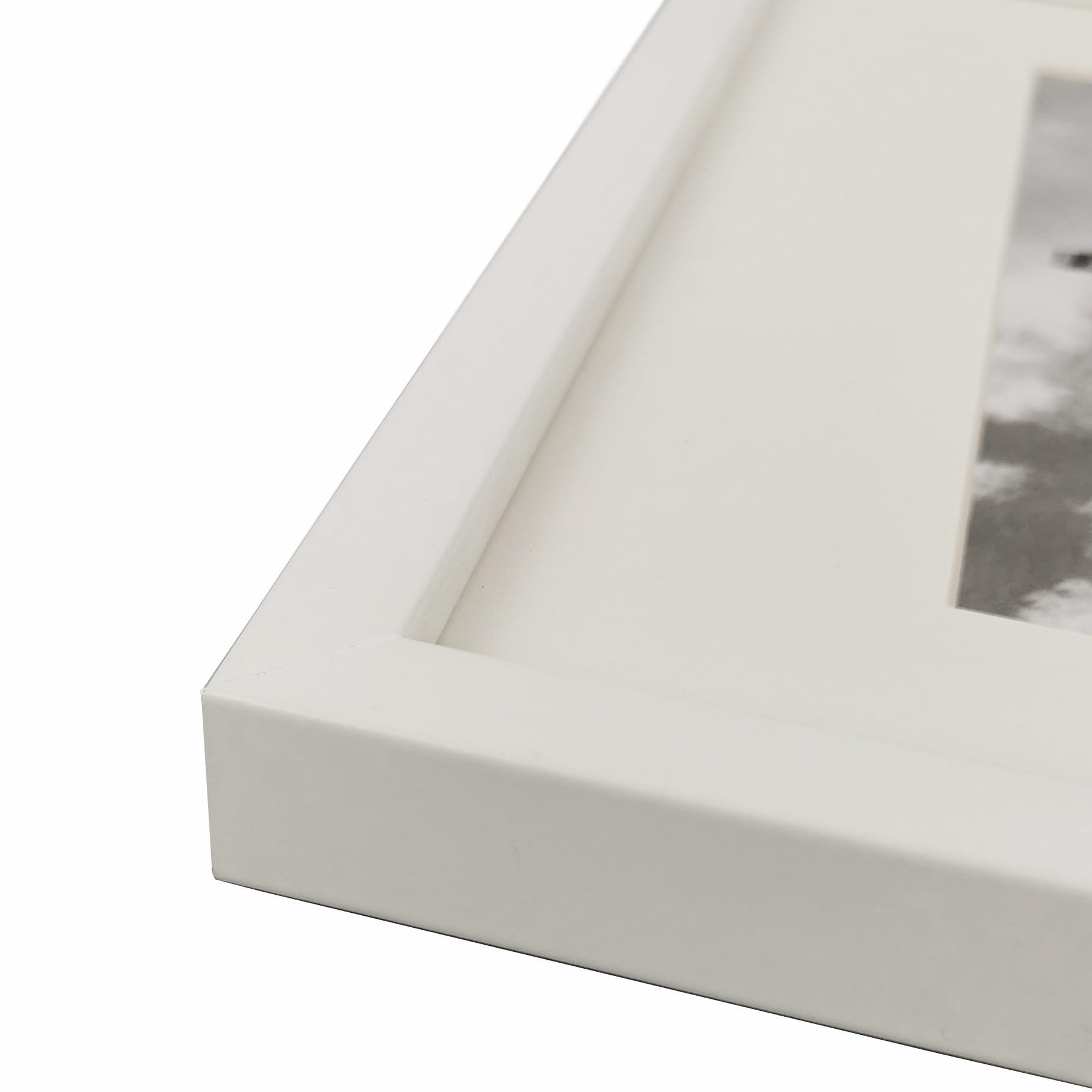 BD ART 12x16 White Picture Frame Made of Wood and High Definition Glass Display Pictures 8x12 with Mat or 12x16 Without Mat - Vertical and Horizontal Wall Mounting