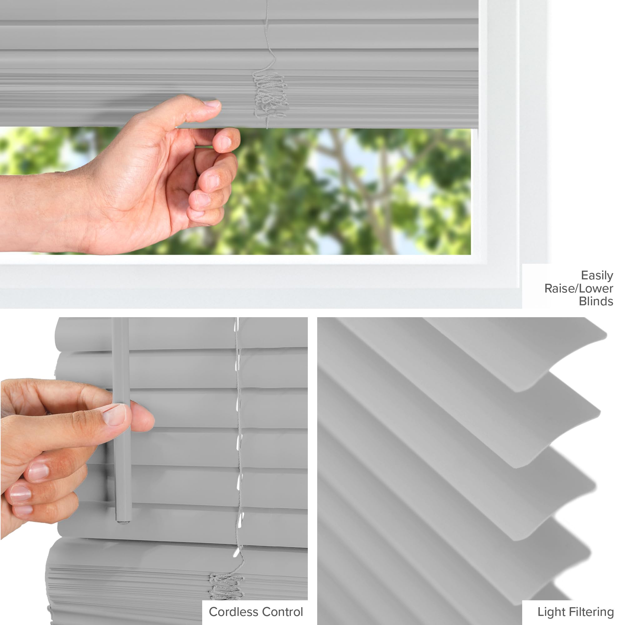 CHICOLOGY Blinds for Windows , Mini Blinds , Window Blinds , Door Blinds , Blinds & Shades , Camper Blinds , Mini Blinds for Windows , Horizontal Window Blinds , Gloss Gray, 48"W X 48"H