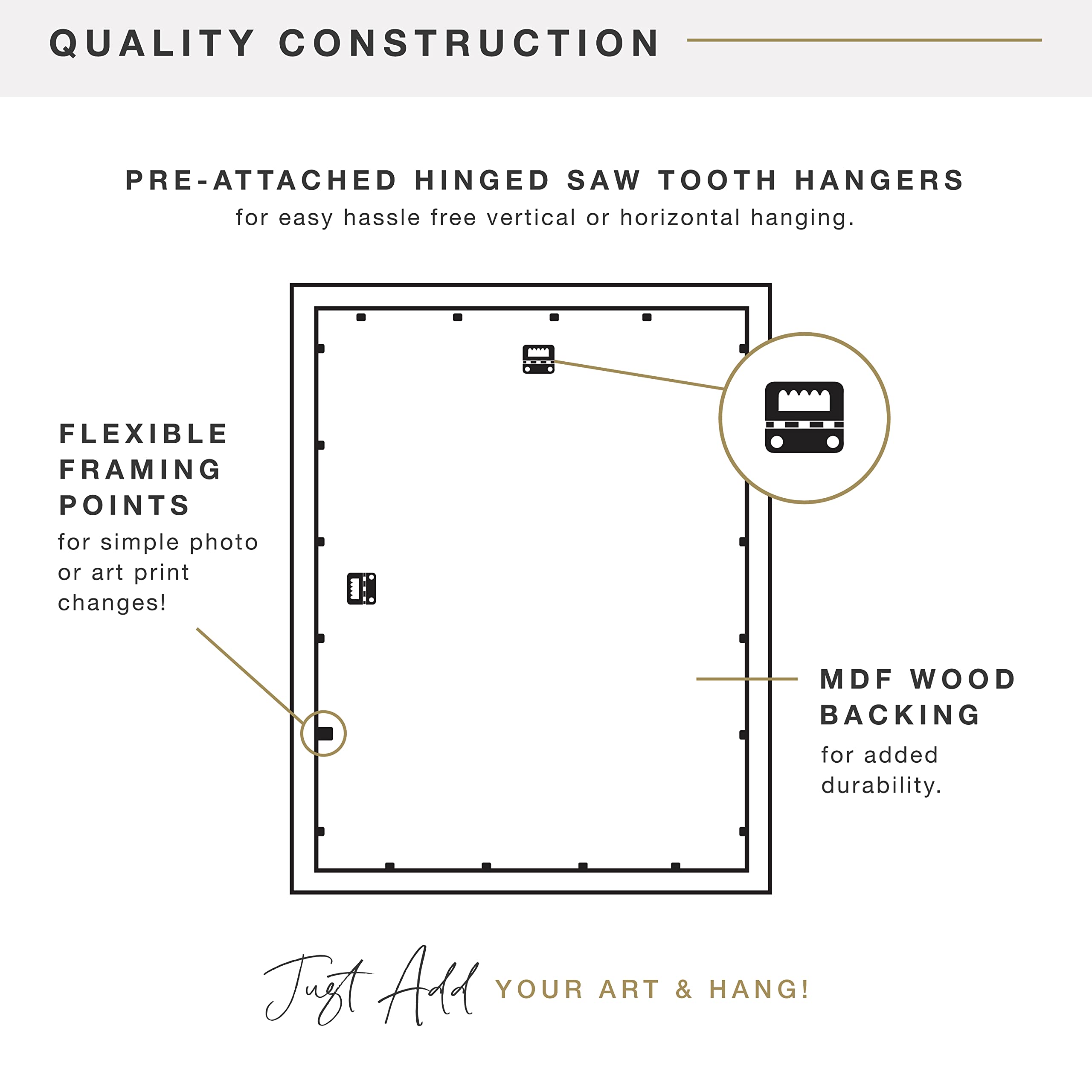 MCS Trendsetter 13.5x40 Poster Frame Black High-Gloss, Vertical & Horizontal Wall Hanging Large Picture Frame for Photos, Posters & Art Prints (1-Pack)
