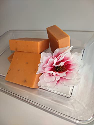 Ndongscsay Premium Handmade 5 oz Vegan Scented Soap Bar- Men/Women -3 Turmeric Honey & Orange Natural Soap Bars - 3pk Bundle