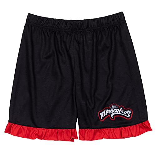 Miraculous Ladybug Rena Rouge Little Girls Ruffle Tank Top Shirt & Pajama Shorts Set 6 Black