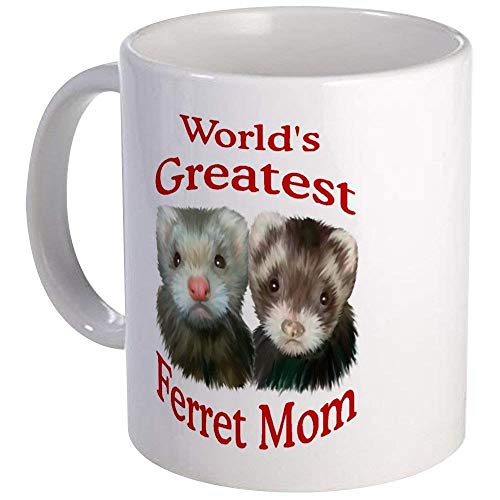 World's Greatest Ferret Mom Mug - Ceramic 11oz Coffee/Tea Cup Gift Stocking Stuffer