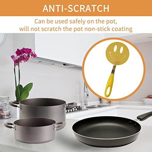 Egg Spatula Fun Kitchen Items Smiley Face Spoon Smiley Nylon Flex Turner Utensil Co-Molded With Silicone, Sturdy Steel Handle for Non Stick Cookware Cooking, Fish,Eggs, Pancakes, Fried Rice.