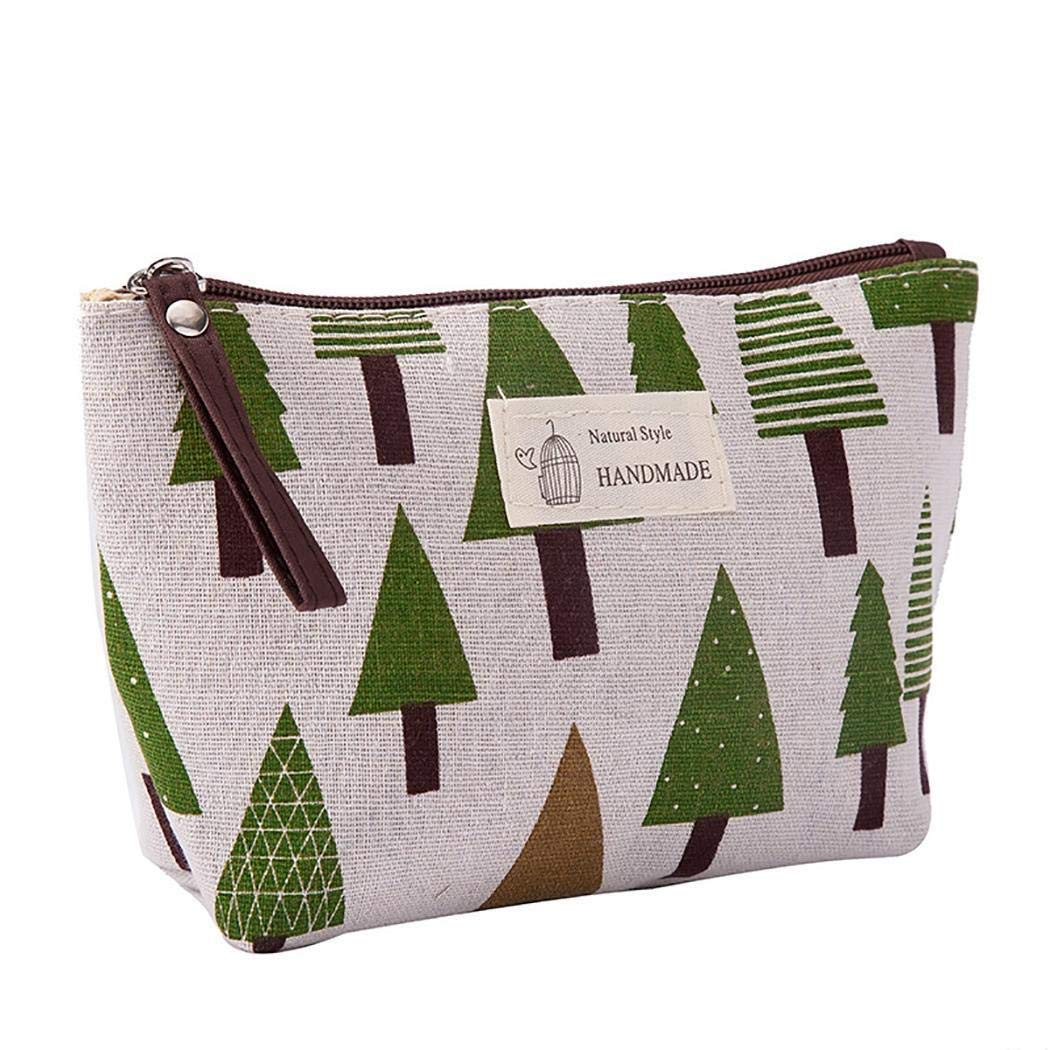 Makeup Bag Cosmetic Small Bag for Women Waterproof Large Capacity Travel Pounch Toiletry Bag for Girls Brush Purse Reusable Organizer Open Flat with Handle(A)