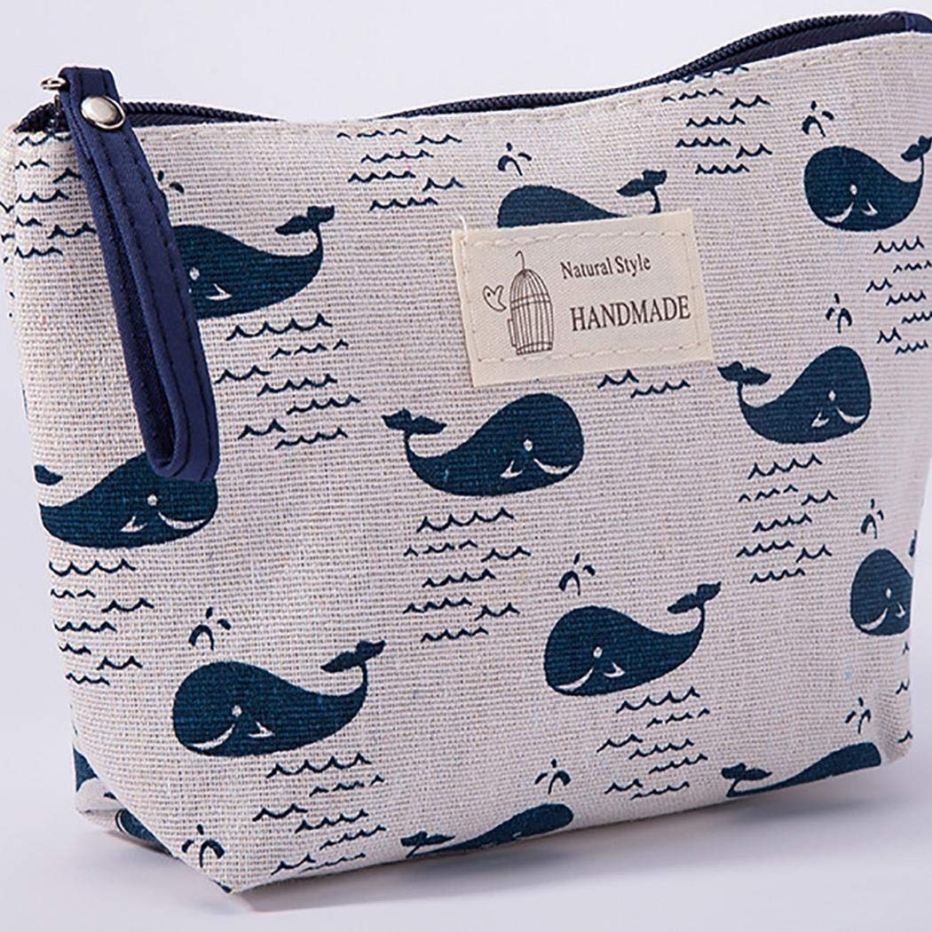 Makeup Bag Cosmetic Small Bag for Women Waterproof Large Capacity Travel Pounch Toiletry Bag for Girls Brush Purse Reusable Organizer Open Flat with Handle(A)