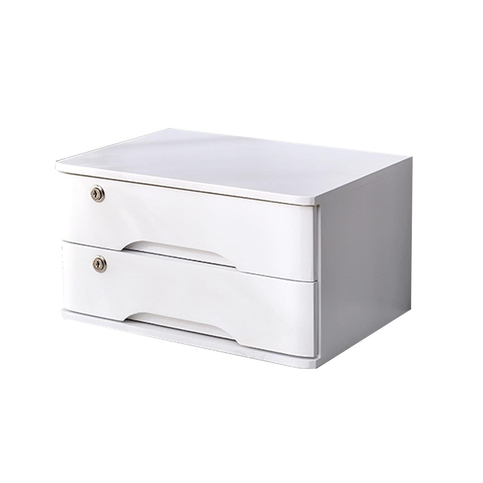 MAARKA Desktop File Cabinet - Wooden Desktop Storage Box with Lockable Drawers, Storage Box, Office Supplies A4/Receipt File Organizer, Flat File Cabinet (Size : 2 Layer)