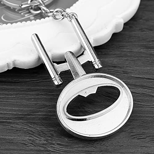 Star Trek Bottle Opener Keychain - USS Enterprise NCC-1701 Gold Metal Bottle Opener Keyring Manual Openers(Silver)