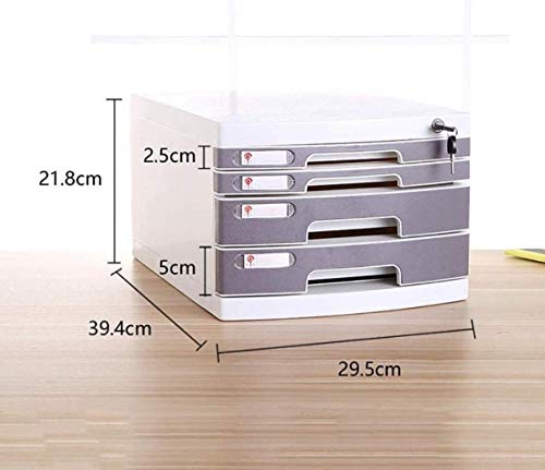 SHABOZ File Cabinets Multifunctional Storage Cabinet, Flat, Drawer Type with Lock, Information Office Furniture, Large Capacity Plastic (Blue)