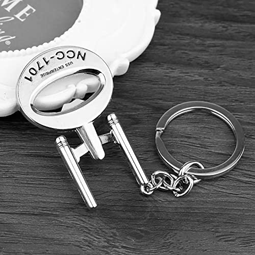 Star Trek Bottle Opener Keychain - USS Enterprise NCC-1701 Gold Metal Bottle Opener Keyring Manual Openers(Silver)