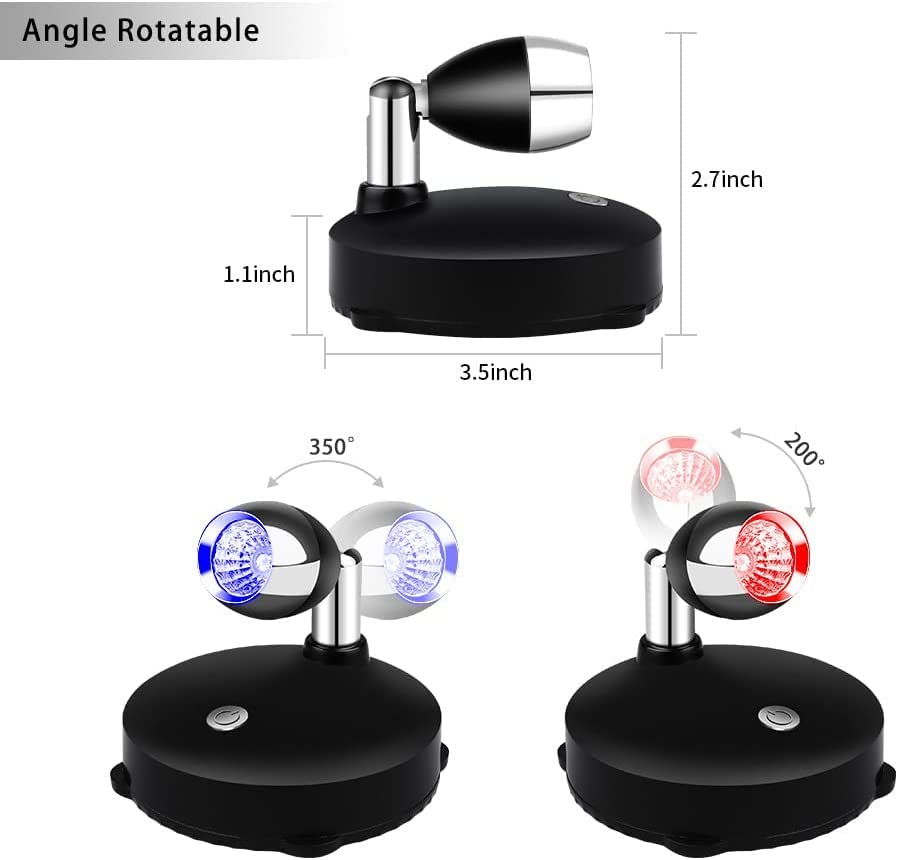 LEASTYLE Spotlight Battery Operated Spot Light Up Lights Indoor Mini Accent Lights Dimmable Art Lights LED Spotlights Wall Light for Christmas, Halloween Pumpkin