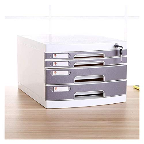SHABOZ File Cabinets Multifunctional Storage Cabinet, Flat, Drawer Type with Lock, Information Office Furniture, Large Capacity Plastic (Blue)