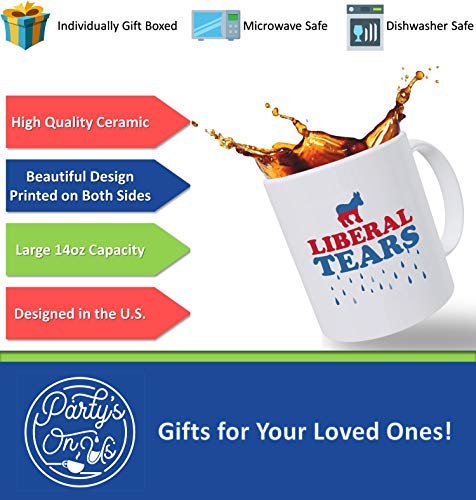 Father's Day Gift Mugs for Dad – “Lib Tears” Funny 14 oz Ceramic Novelty Coffee Mug | Christmas Stocking Stuffer or Birthday Gift for Dad from Son or Daughter | Husband Gifts from Wife | Gift Boxed