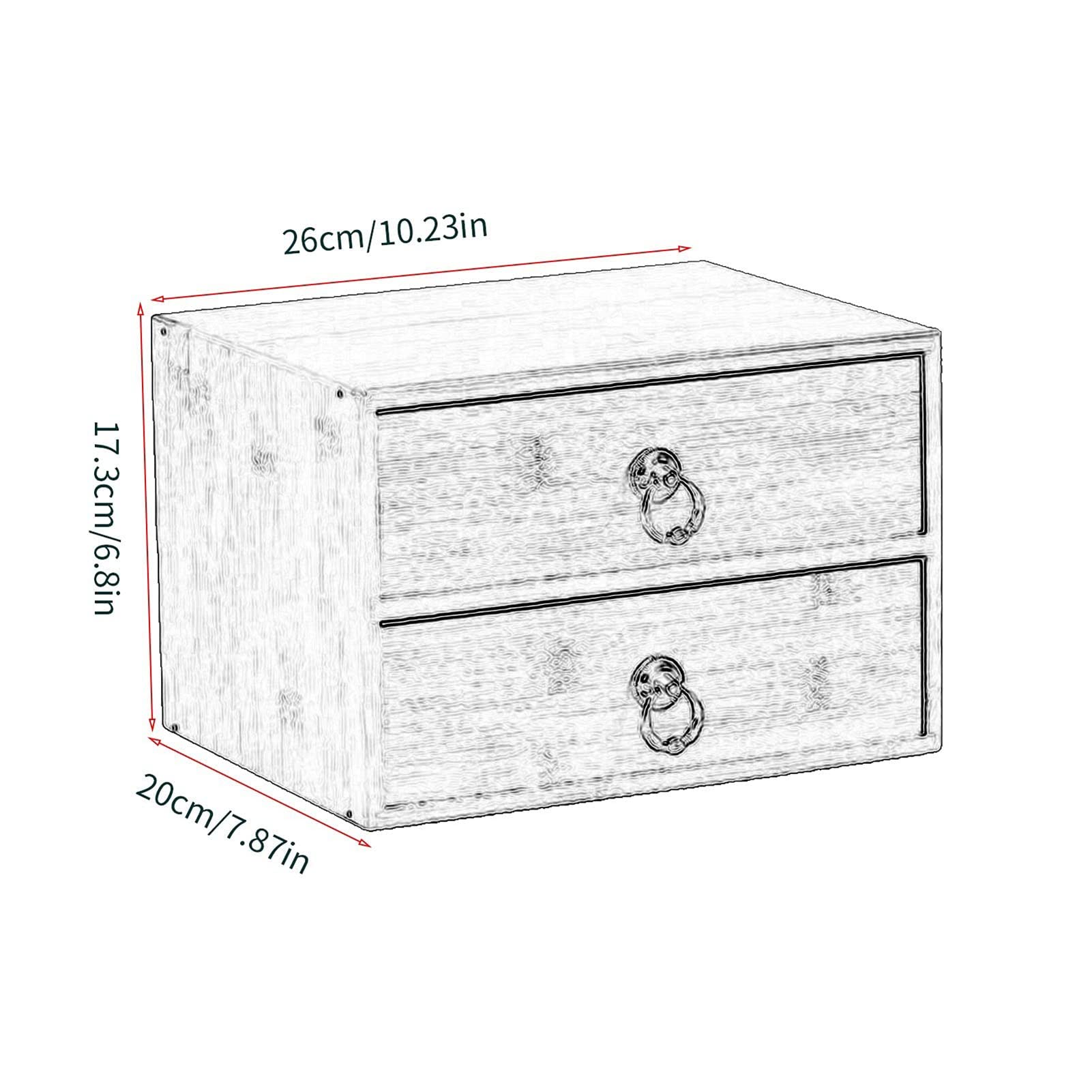BIZOLE Flat File Cabinet Storage, Desktop Drawer Cabinet, Wooden File Cabinet/Desktop Storage Cabinet/Data Cabinet, A4 Treatment Storage Cabinet for Home Desktop Office (Size : 2 Layer)