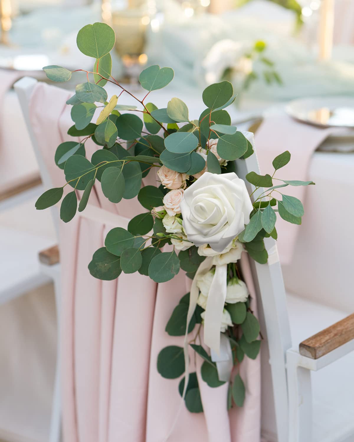 JOYLEX Artificial Flowers Realistic Roses, 25pcs Real Looking Fake Roses with Stem for DIY Wedding Bouquets Centerpieces Bridal Shower Party Home Romantic Decorations (Regular 3" - 25pcs, White)