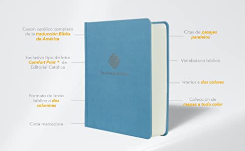 Biblia Católica, Edición para Notas, Tapa dura/tela, Azul, Comfort Print (Spanish Edition)