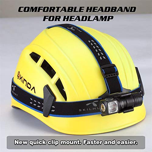 SKILHUNT Headlamp Flashlight -1000 Lumen, FloodLight H04 RC Mini Hi CRI, Compact EDC Waterproof LED Headlight for Outdoor Camping Tactical Emergency Hands-Free (H04 RC Mini High CRI + Battery)