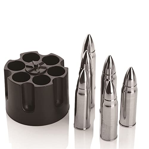 Whiskey Bullet Stones, Stainless Steel Whisky Rocks, Reusable ice Cube Metal Ice, Gifts for Men Dad, Christmas Stocking Stuffer, Whiskey Stones Rocks Bullet Shaped Ice Cubes (Size : Large)