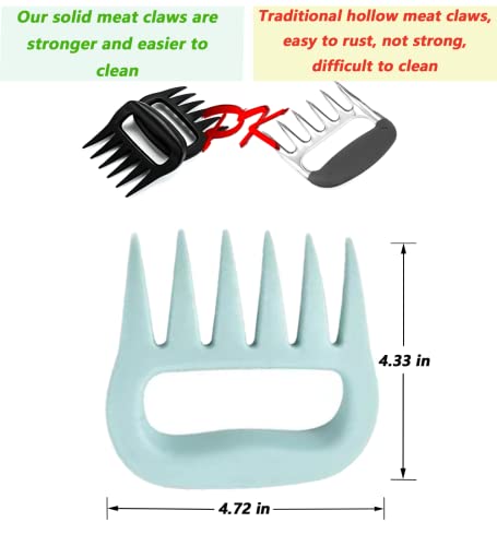 Meat Claws for Shredding,BBQ Meat Shredder Claws,Meat Claws for Shredding Pulled Pork, Chicken, Turkey, and Beef- Handling & Carving Food,Easily Lift, Handle, Shred, and Cut Meats (light blue)